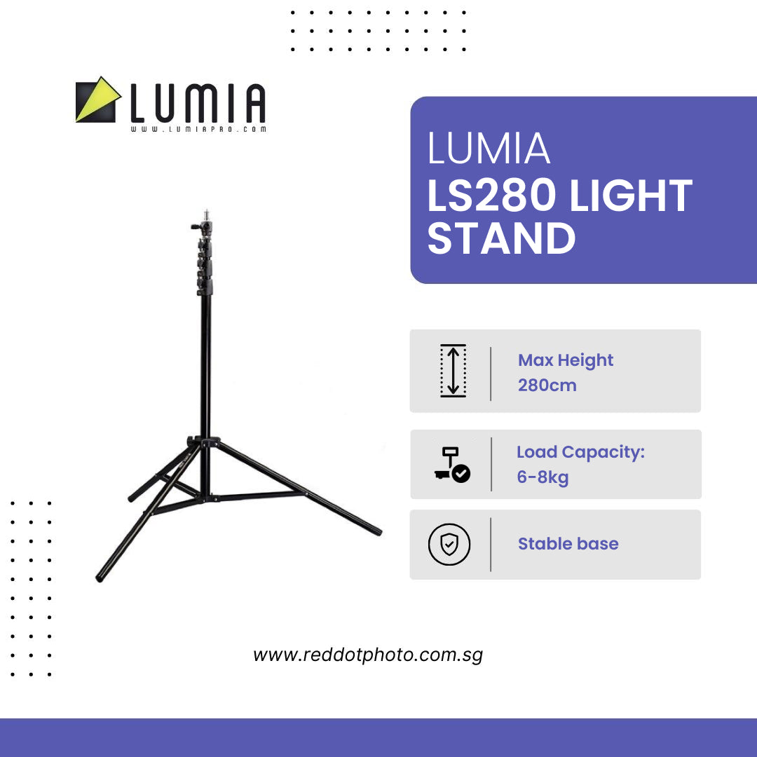 Lumia LS280 heavy duty Light Stand 280cm – Red Dot Photo