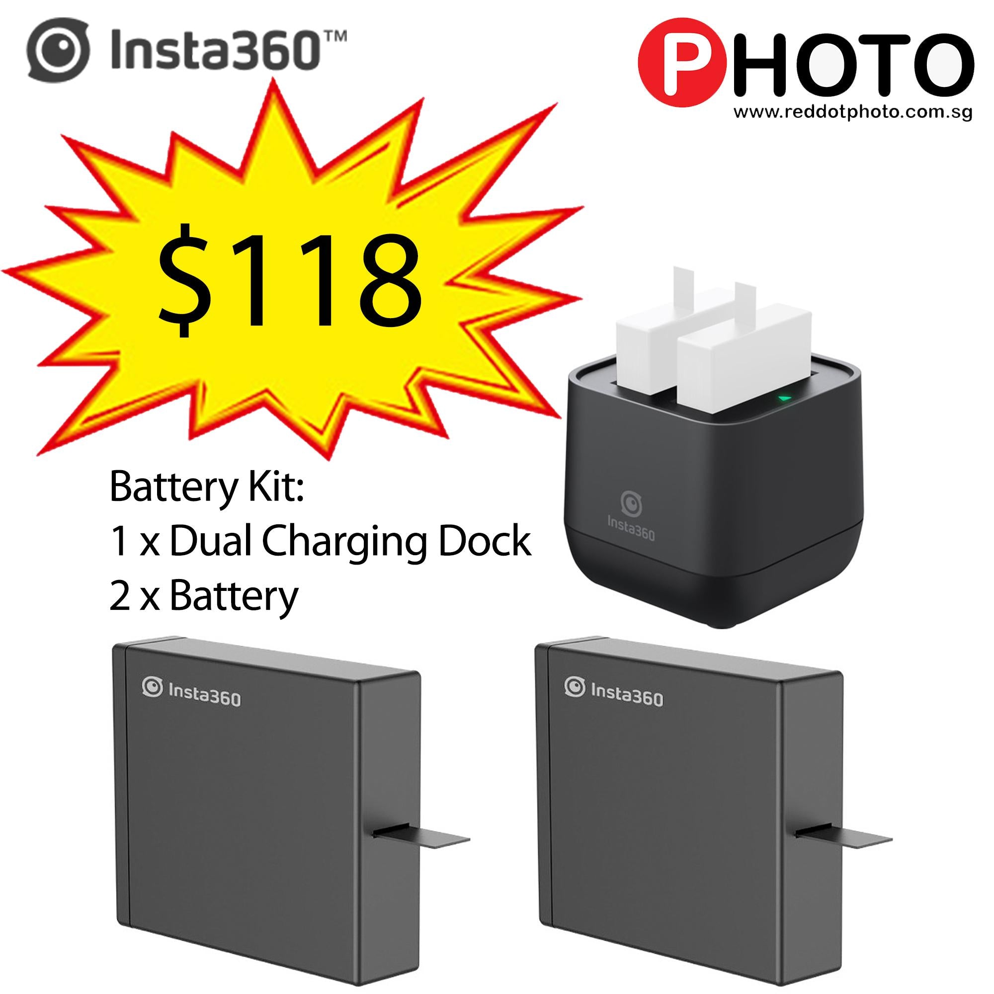 Insta360 ONE X Battery Kit with LOCAL WARRANTY – Red Dot Photo