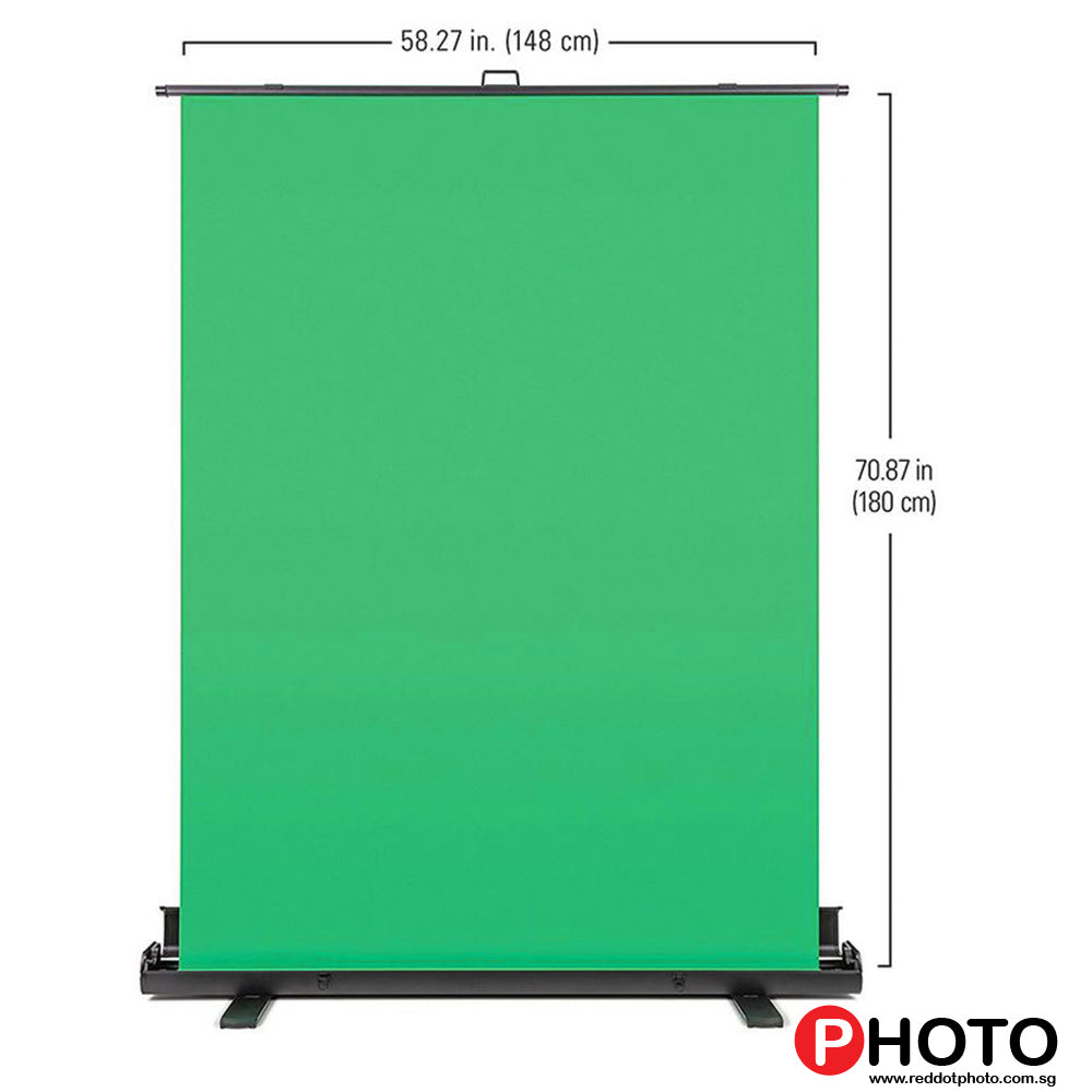 (1.5m x 2m) Pull Up Green Screen Collapsible Background Panel with Aut ...